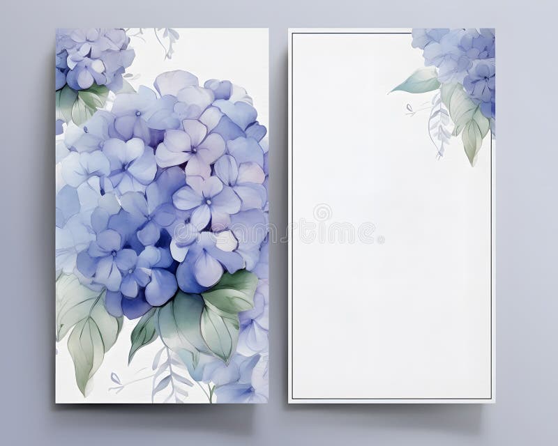 Elegant Wedding Card with Hydrangea Flowers. this Design is Suitable ...