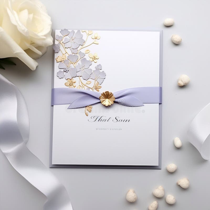 Elegant Wedding Card with Understated Charm and Simplicity Stock ...