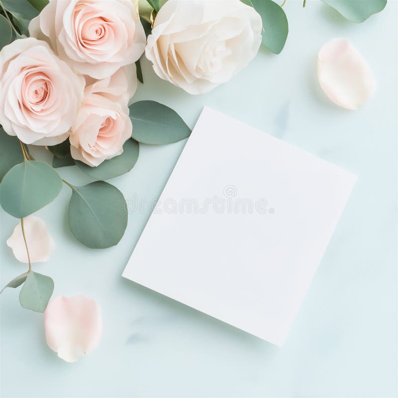 Elegant Wedding Ceremony Program Mockup with Botanical Decor Stock ...