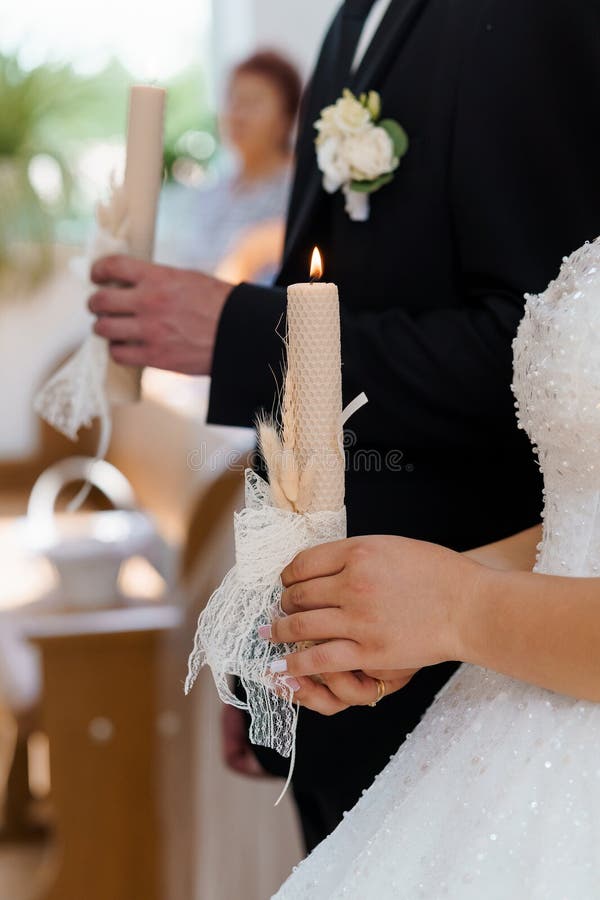 Elegant Wedding Ceremony with Unity Candles Stock Photo - Image of ...