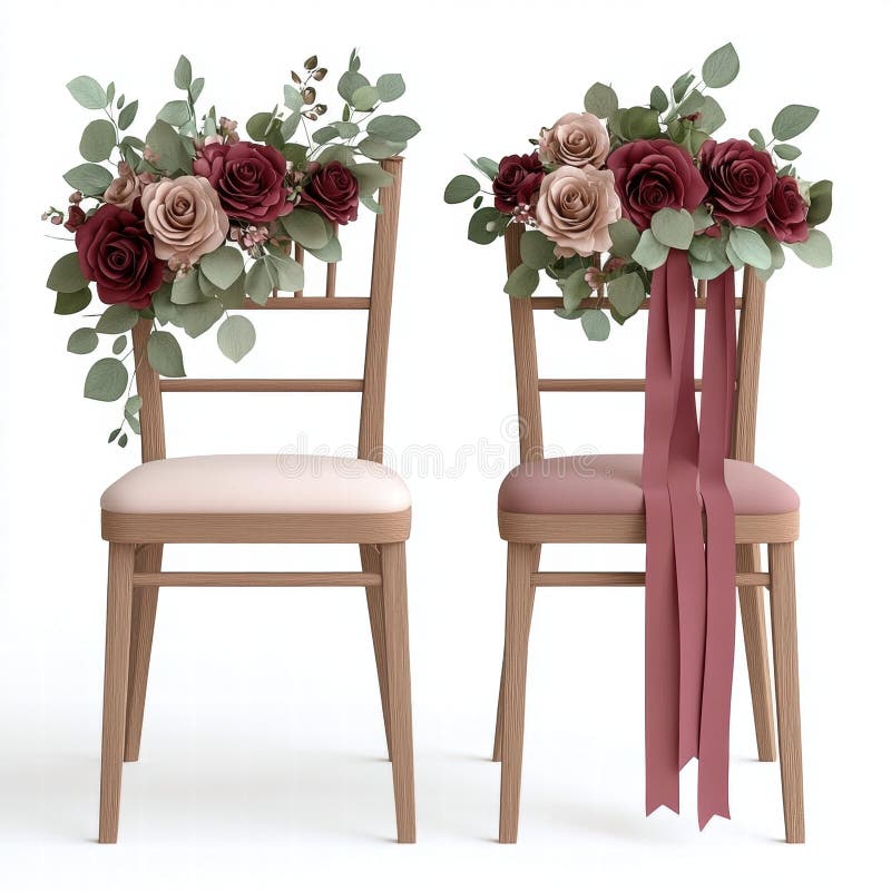 Set with Wedding Chairs and Transparent Fabric. Stock Illustration ...