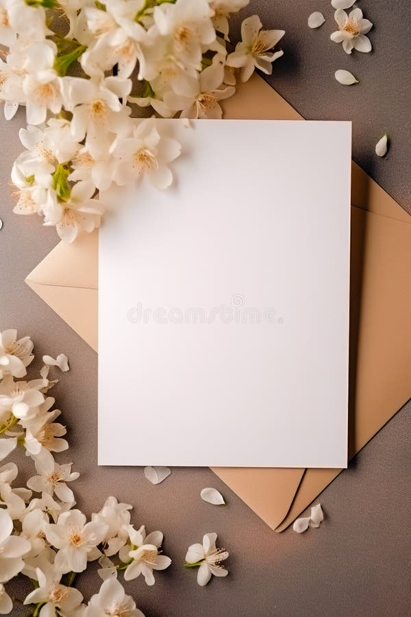 Elegant Wedding Invitation No Text. Top-view Stock Illustration ...