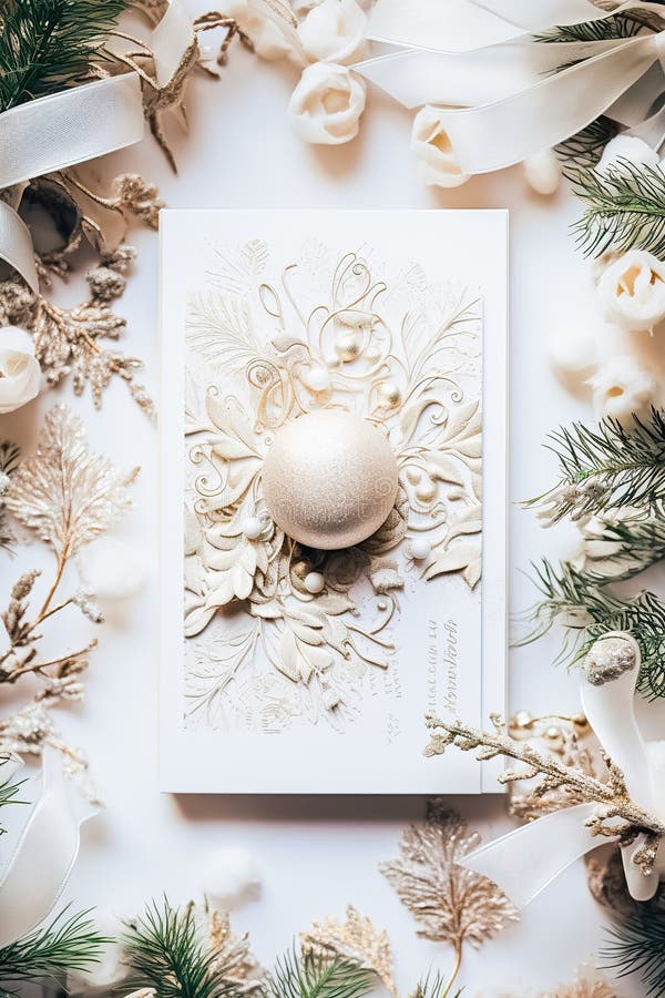 Elegant Wedding Invitation No Text. Top-view Stock Illustration ...