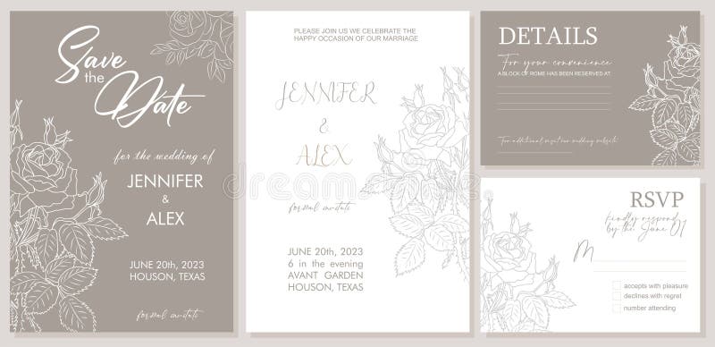 Elegant Wedding Invitation Save the Date Template. Stock Vector ... Elegant Wedding Invitation Save the Date Template. Stock Vector ...