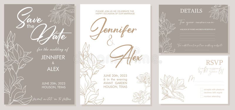 Elegant Wedding Save the Date Invitation Vector. Stock Vector ... Elegant Wedding Save the Date Invitation Vector. Stock Vector ...