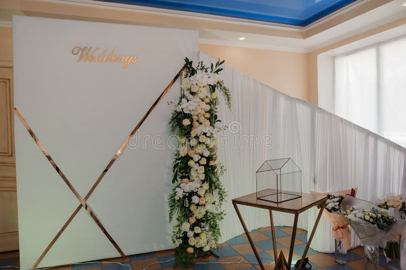 Elegant Wedding Reception Setup with Floral Decor Stock Photo - Image ...