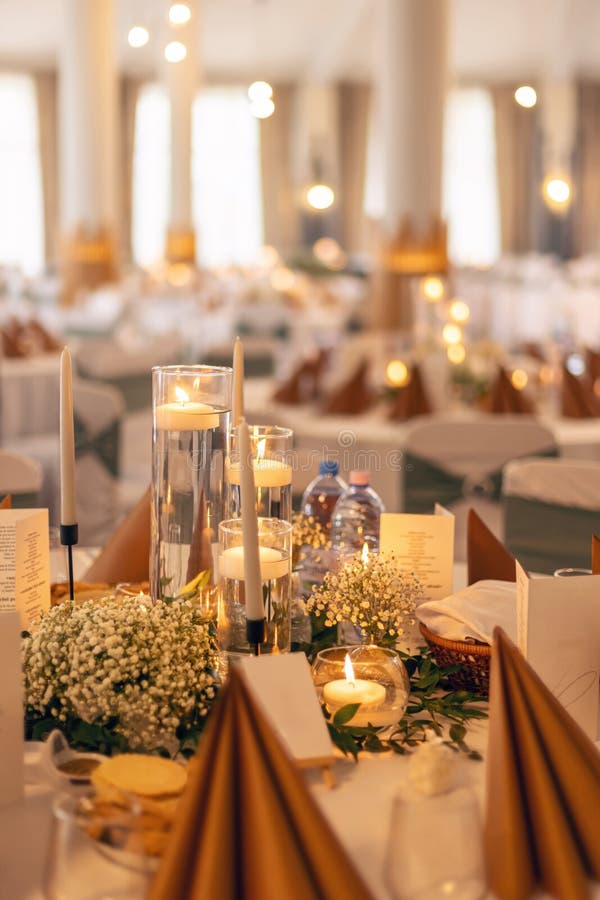 Elegant Wedding Reception Table Setting Stock Image - Image of wedding ...