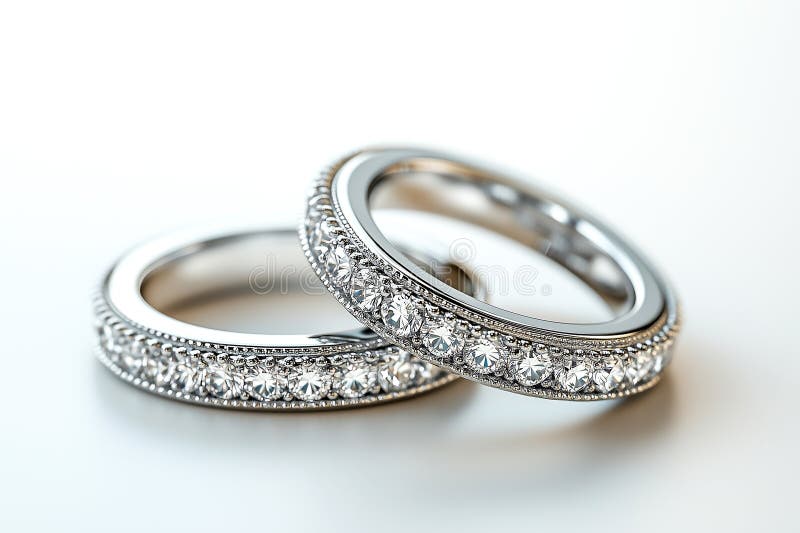 Elegant Wedding Rings Adorned with Sparkling Diamonds, Symbolizing Love ...