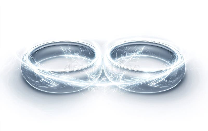 Elegant Wedding Rings Intertwined with a Glowing Light Effect ...