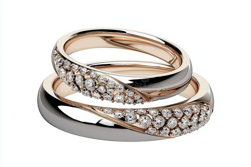 Elegant Wedding Rings with Shimmering Diamonds and a Sleek Design ...