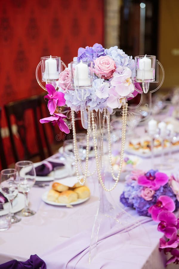Elegant Wedding Table Decoration Stock Photo - Image of beautiful ...