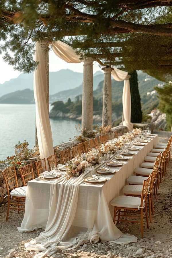 Elegant Wedding Table with Floral Centerpiece,. AI Generated Stock ...