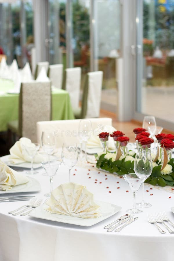 Wedding Table Setting stock photo. Image of inside, flower - 5341050