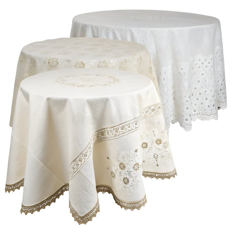 Elegant Wedding Tablecloths with Decorative Patterns Stock Illustration ...