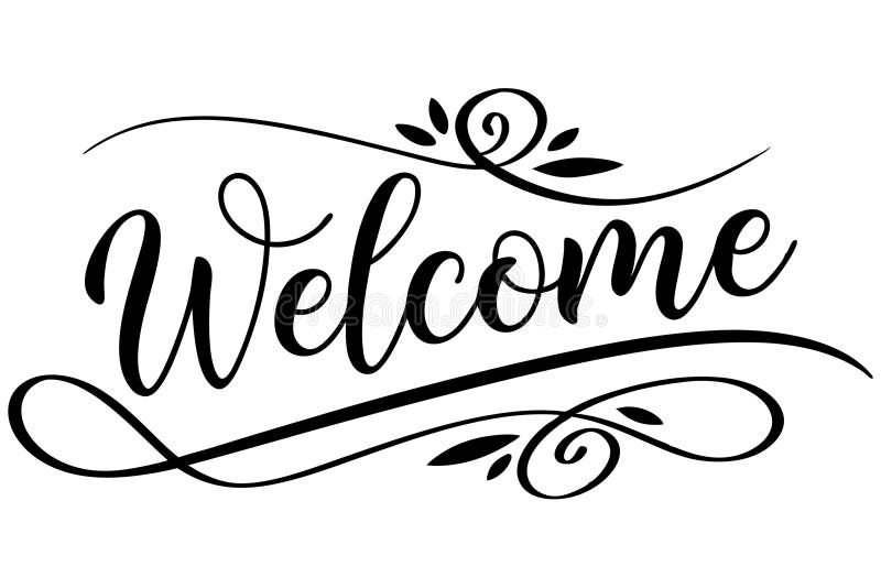 Elegant Welcome Calligraphy Design Decorative Script Typography Stock ...