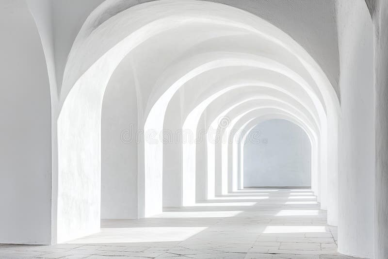 Elegant White Archway Interior Stock Illustration - Illustration of ...