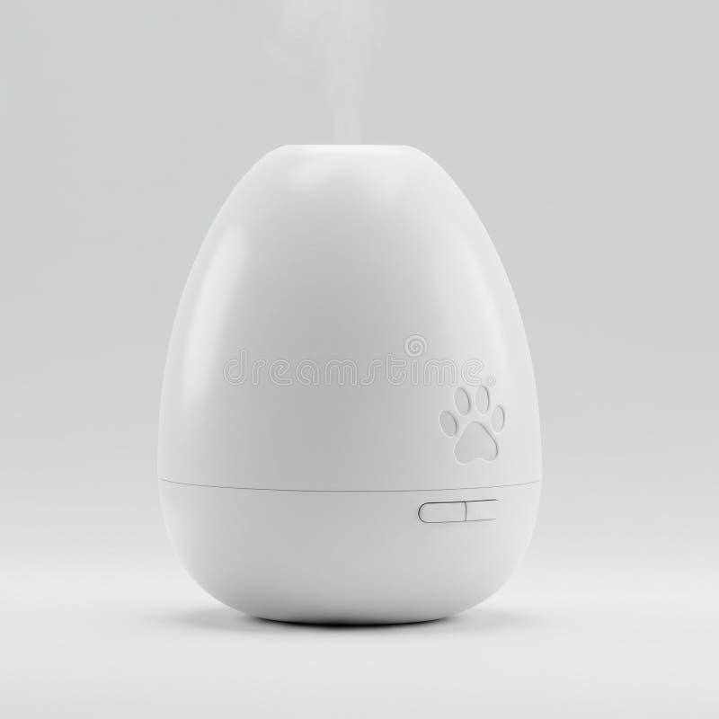 Elegant White Aroma Diffuser with a Paw Print Design and Soft Lighting ...
