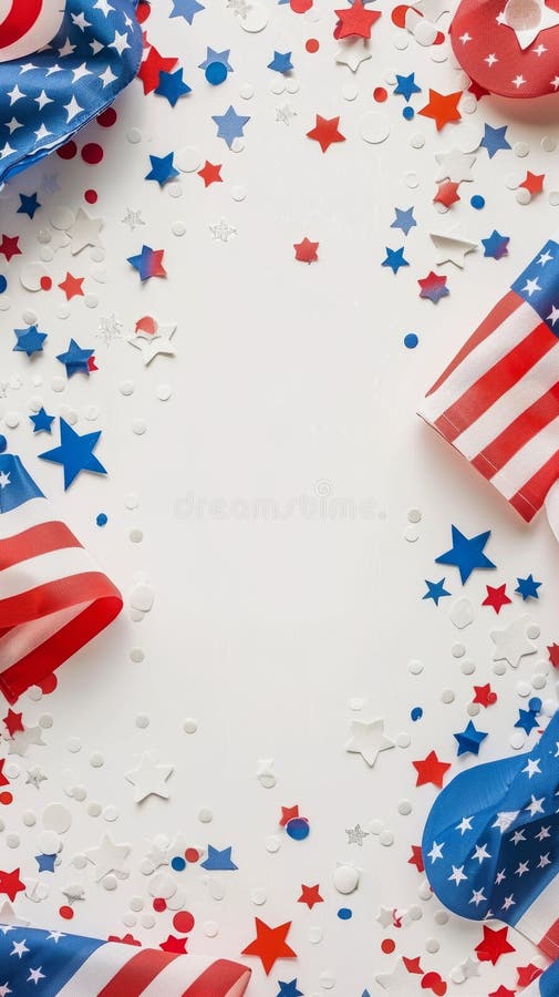 Elegant White Background with Subtle Patriotic Decorations for Patriot ...