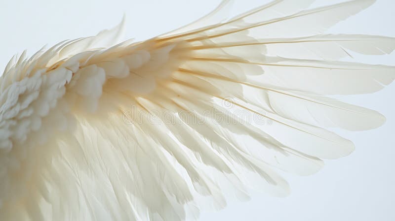 Elegant White Bird Wing Feathers, Soft Texture and Light Stock Photo ...