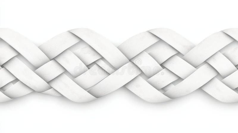 Elegant White Braided Pattern with Interwoven Strands for Modern Design ...