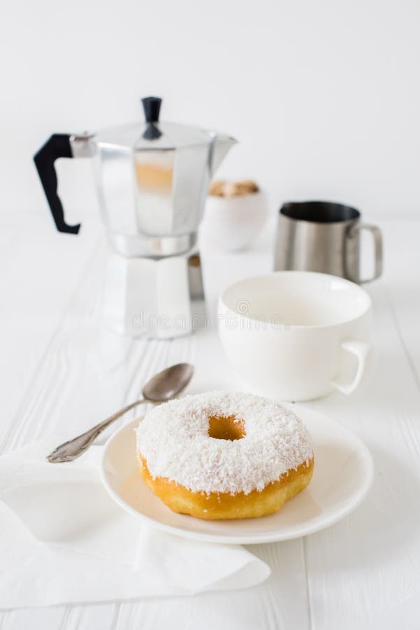 Elegant White Breakfast Table Setting Stock Image - Image of kitchen ...
