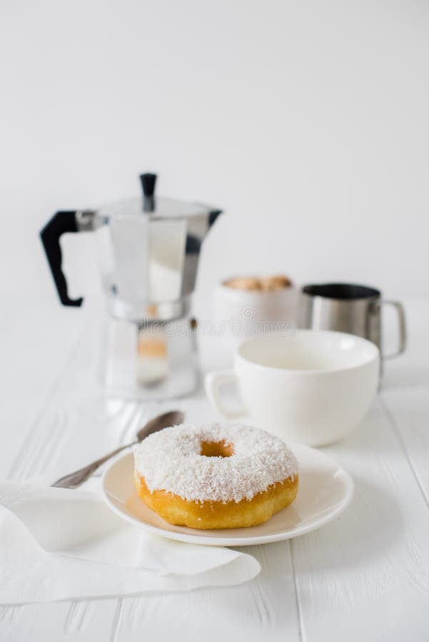 Elegant White Breakfast Table Setting Stock Image - Image of colorful ...