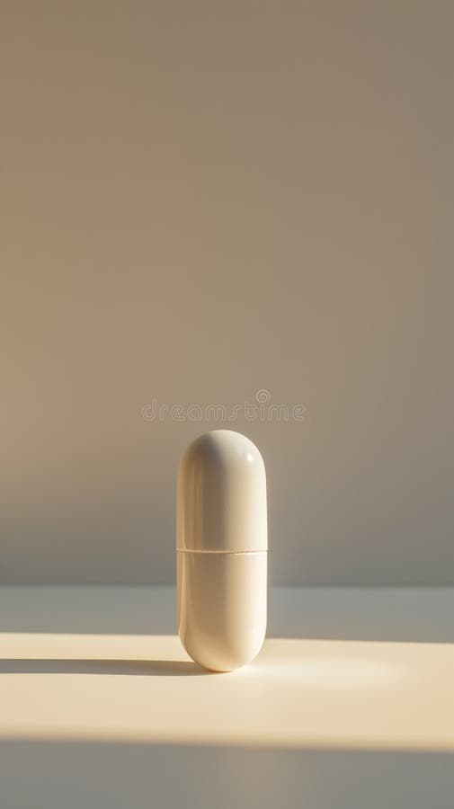 Elegant White Capsule Shaped Container with Minimalist Design, Natural ...