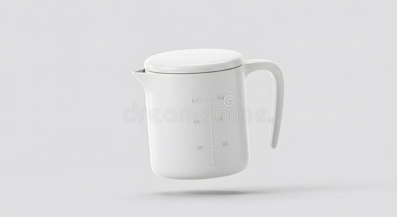 Elegant White Ceramic Measuring Jug with Lid and Handle, Perfect for ...