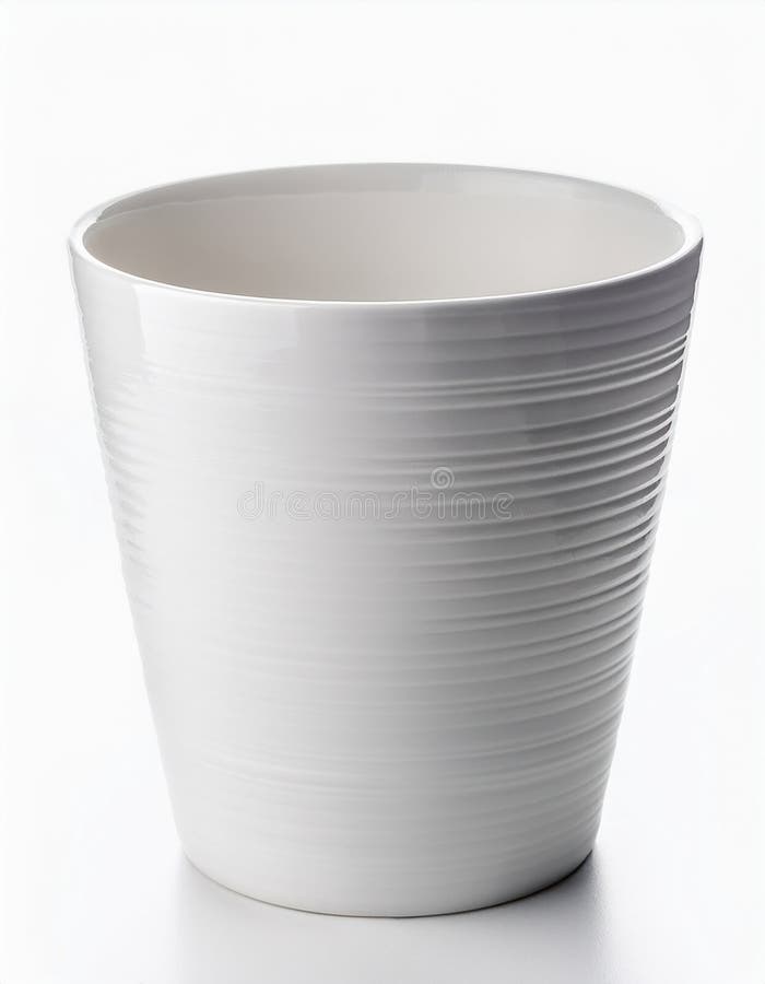 Elegant White Ceramic Planter with Ribbed Texture Designed for Indoor ...