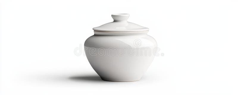 Elegant White Ceramic Pot with a Lid Ideal for Storage or Decoration in ...