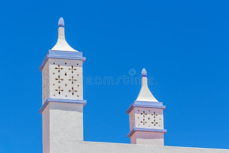 Elegant White Chimneys in Blue Sky Stock Photo - Image of decorative ...