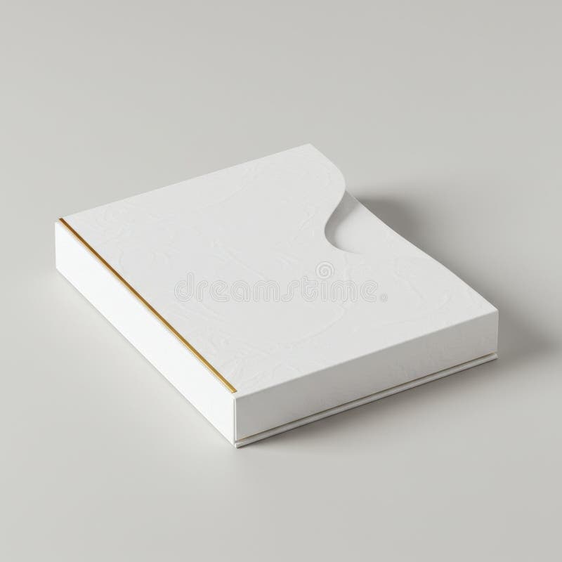 Elegant White Closed Box with Minimalist Design and Textured Surface ...