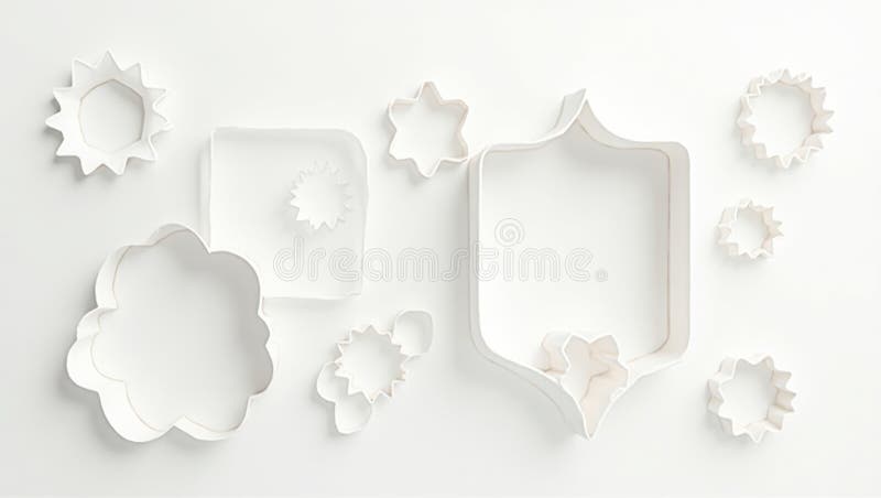 White Cookie Cutters stock illustration. Illustration of petal - 386519307