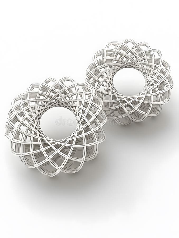 Elegant White Decorative Bowls in Modern Design Stock Photo - Image of ...