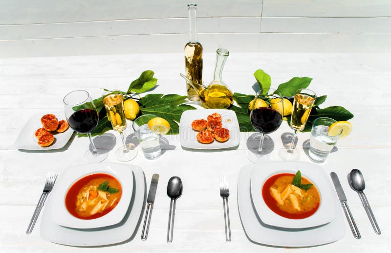 Elegant white dinner table stock image. Image of colourful - 5543511