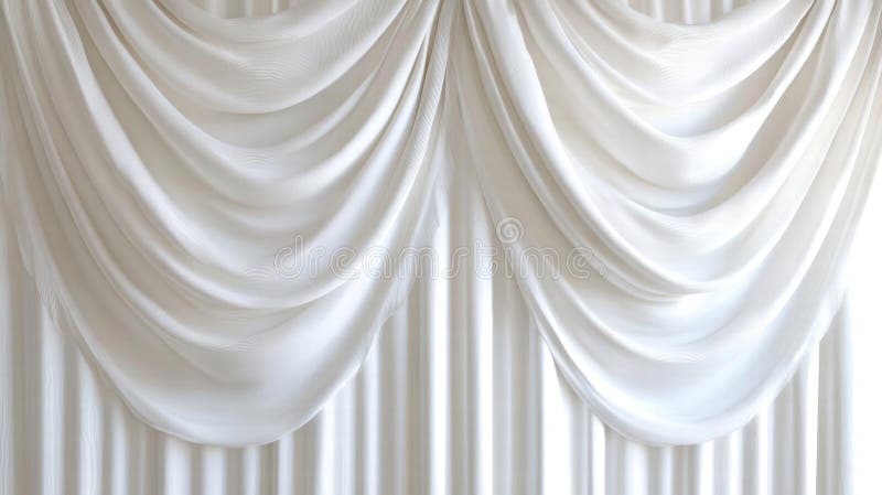 Elegant White Drapery with Pleated Fabric Texture Stock Illustration ...