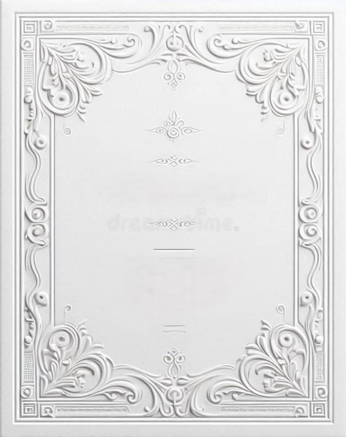 Elegant White Embossed Floral Pattern on Square Frame for Wedding ...