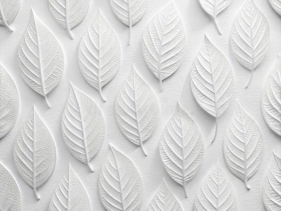 Elegant White Embossed Leaf Pattern a Minimalist and Modern Texture ...