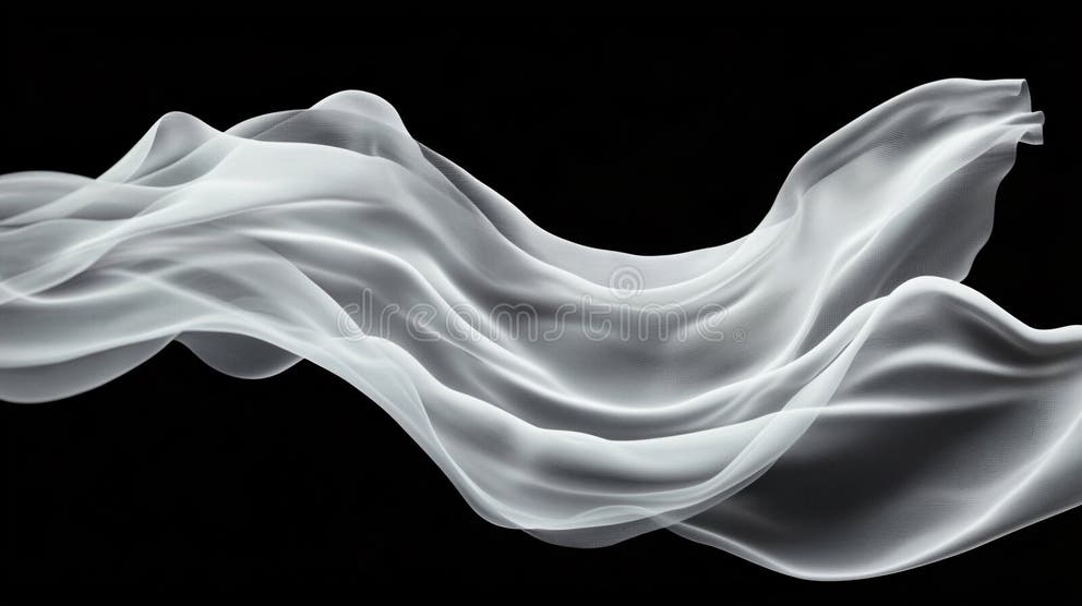 Elegant White Fabric Cloth Waving Isolated on Background Stock ...