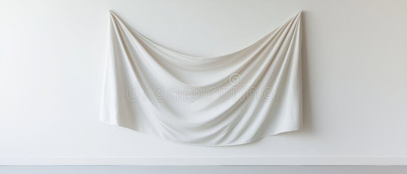 Elegant White Fabric Drape on Minimalist Blank Wall for Interior ...
