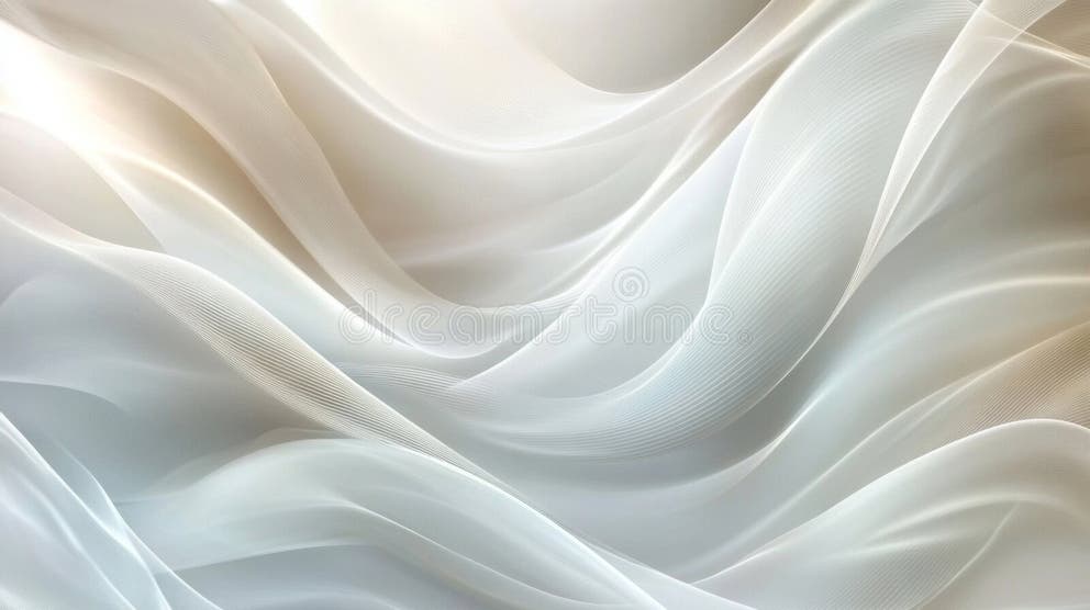 Elegant White Fabric Draped in Soft Waves Stock Illustration ...