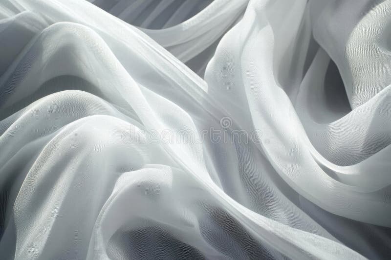 Elegant White Fabric Drapes and Flows Gracefully in Soft Light ...