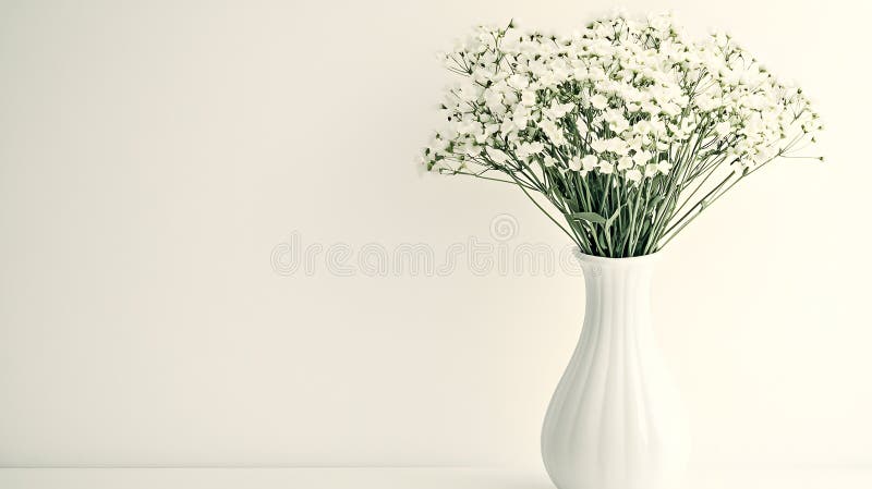 Elegant White Flowers in a Simple Vase Stock Illustration ...