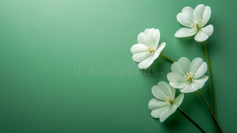 Elegant White Flowers on a Subtle Green Background, Perfect for Spring ...