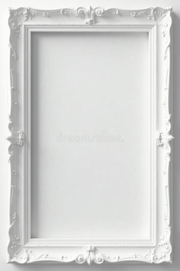 Elegant White Frame, Clean Texture, Isolated Backdrop , Minimal ...