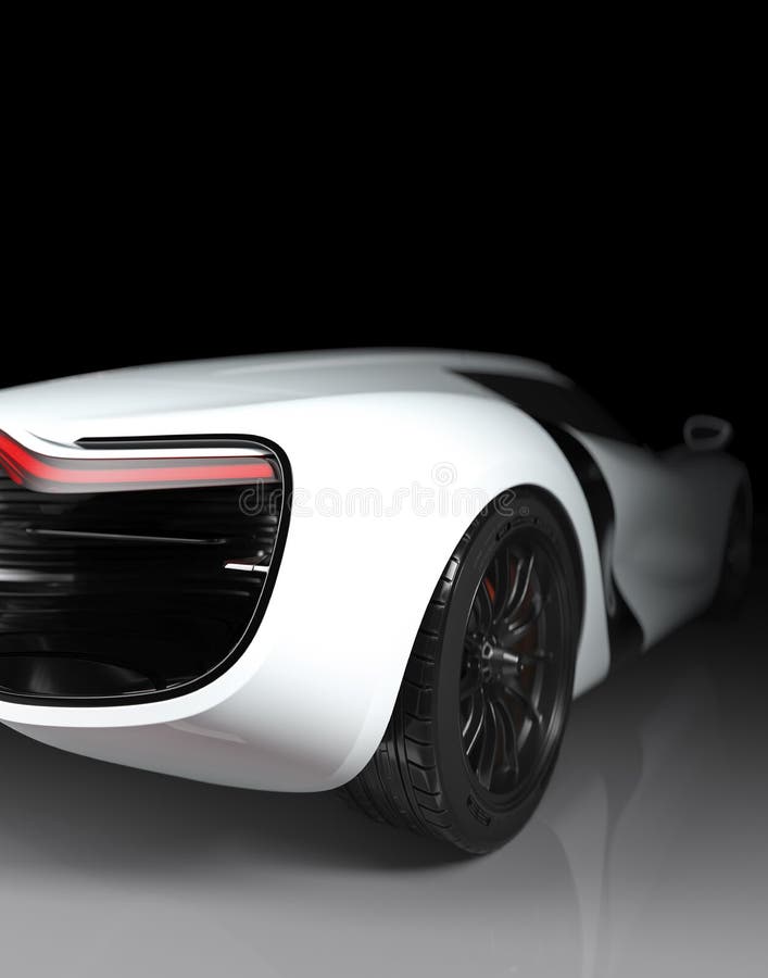 White Generic Sports Car 3d Render Stock Illustration - Illustration of ...