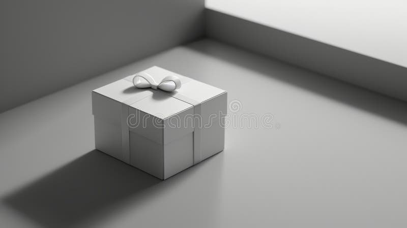 Elegant White Gift Box with Ribbon Stock Illustration - Illustration of ...