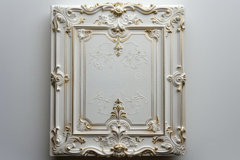 Elegant White and Gold Embossed Decorative Leather Book Stock ...