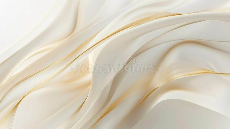Elegant White and Gold Fabric with Soft Waves and Drapes. Chic, Modern ...