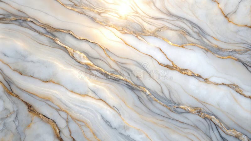 Elegant White and Gold Marble Texture with Swirling Veins. Generative ...